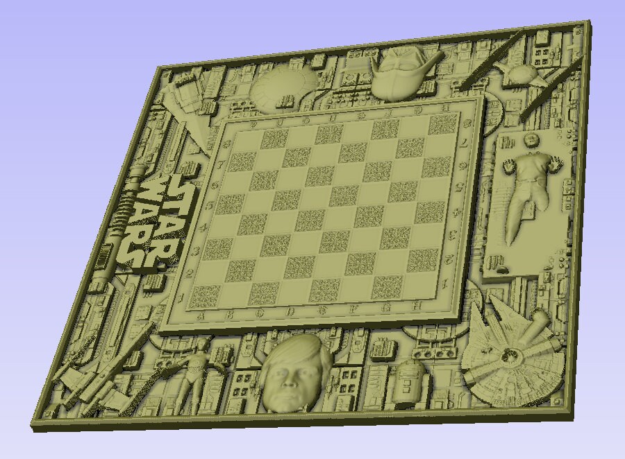 Star Wars Chessboard 3D Model STL for CNC Router or 3d Printing Chess ...