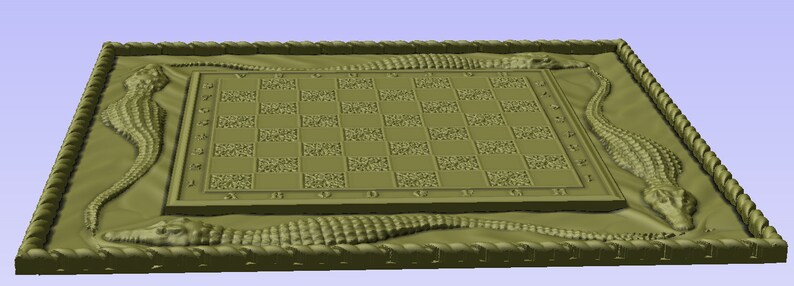 Crocodile Chessboard 3D Model STL for CNC Router or 3d Printing Chess ...