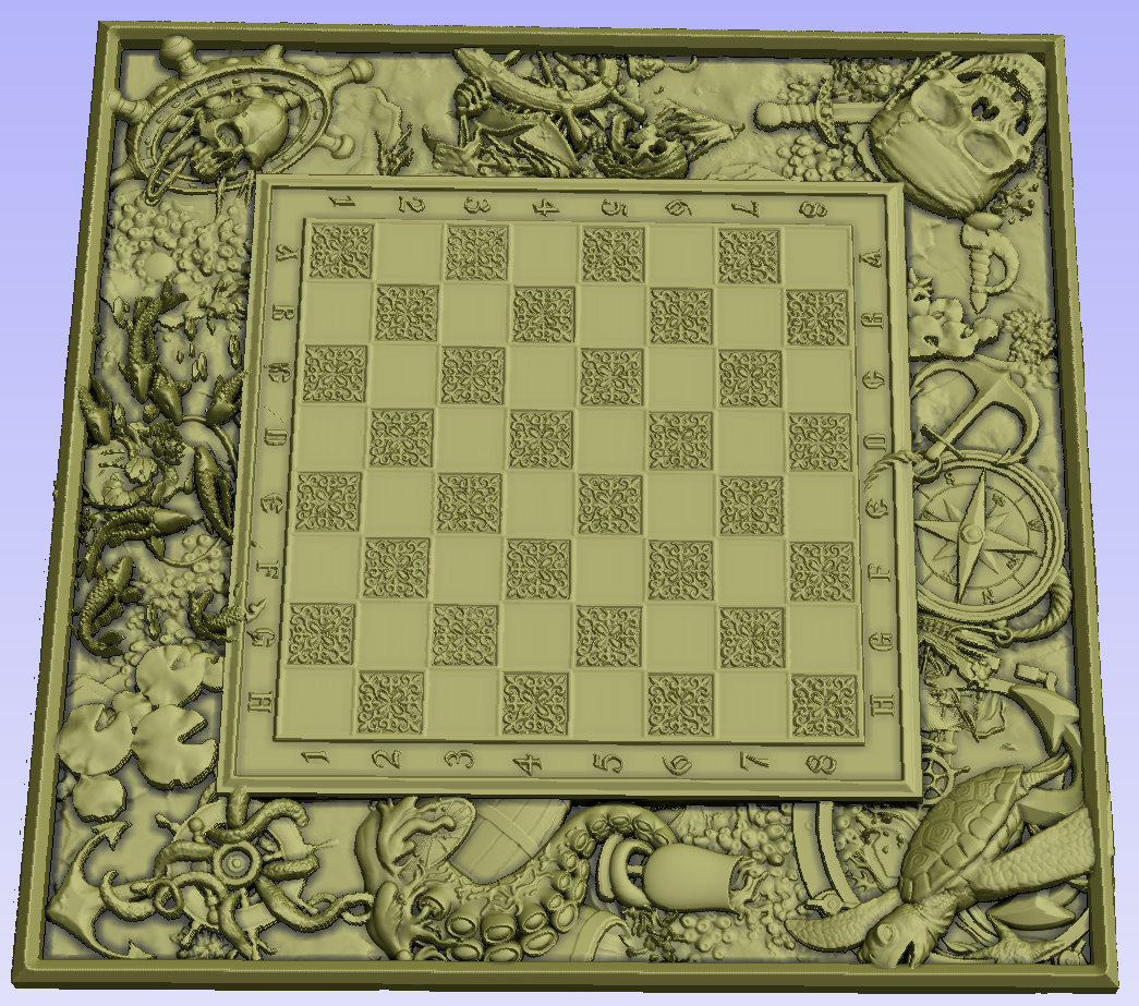 Pirates Chessboard 3D Model STL for CNC Router or 3d Printing Chess ...