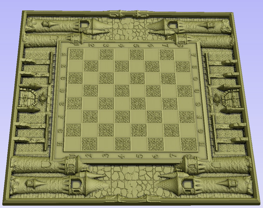 Citadel Castle Chessboard 3D Model STL for CNC Router or 3d Printing ...