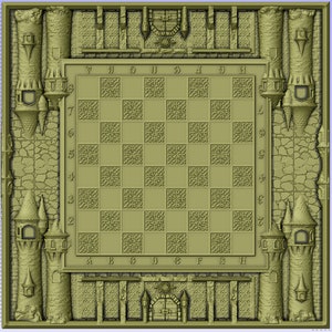 Citadel Castle Chessboard 3D Model STL for CNC Router or 3d Printing ...