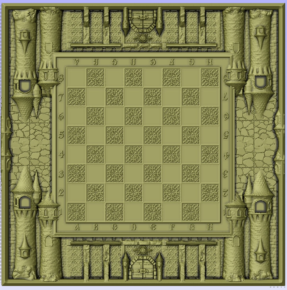 Citadel Castle Chessboard 3D Model STL for CNC Router or 3d Printing ...