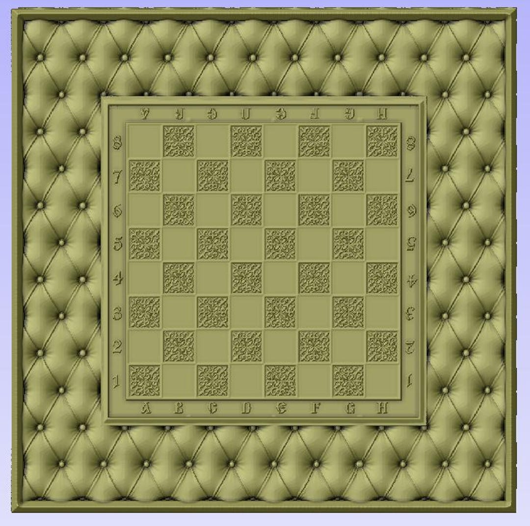 Elegant Chessboard 3D Model STL for CNC Router or 3d Printing Chess ...