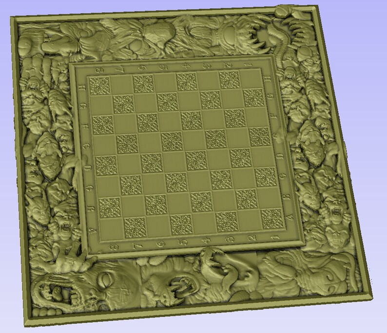 Evil Monsters Chessboard 3D Model STL for CNC Router or 3d Printing ...