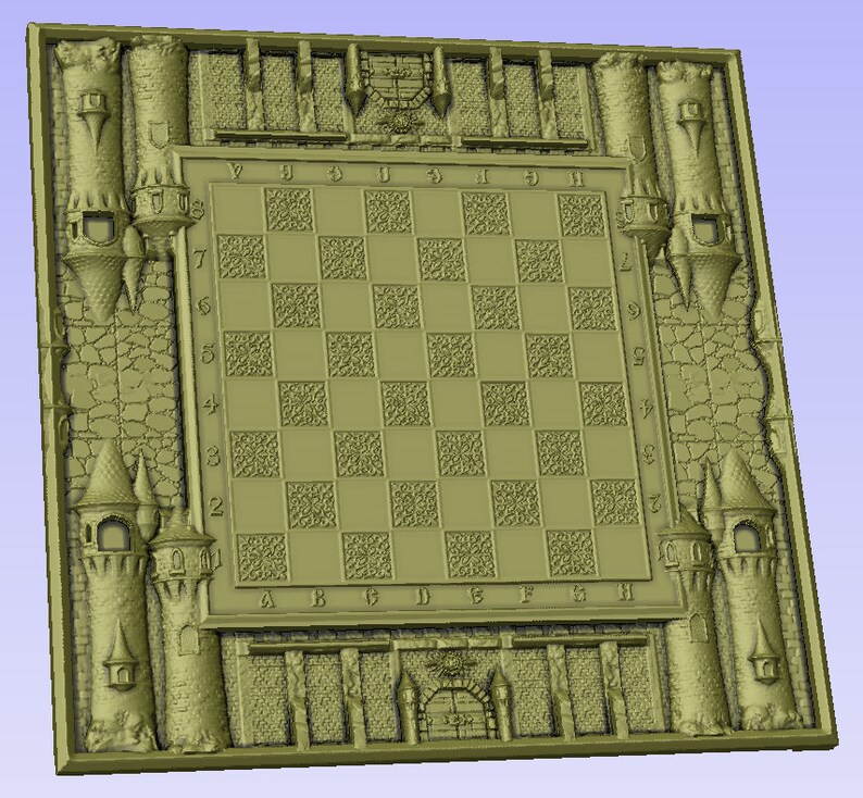 Citadel Castle Chessboard 3D Model STL for CNC Router or 3d Printing ...