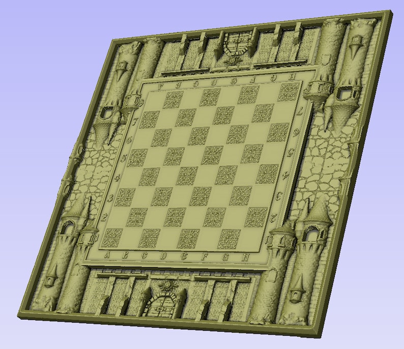 Citadel Castle Chessboard 3D Model STL for CNC Router or 3d Printing ...