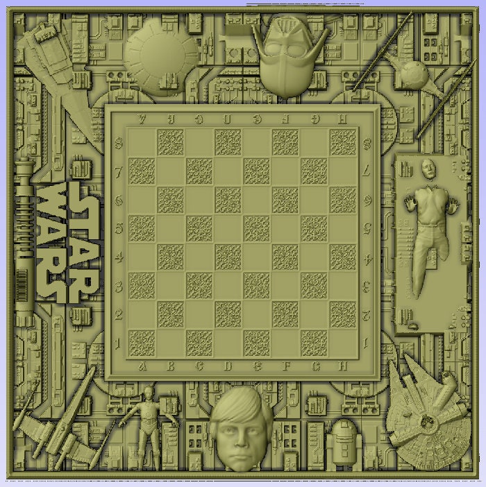 Star Wars Chessboard 3D Model STL for CNC Router or 3d Printing Chess ...