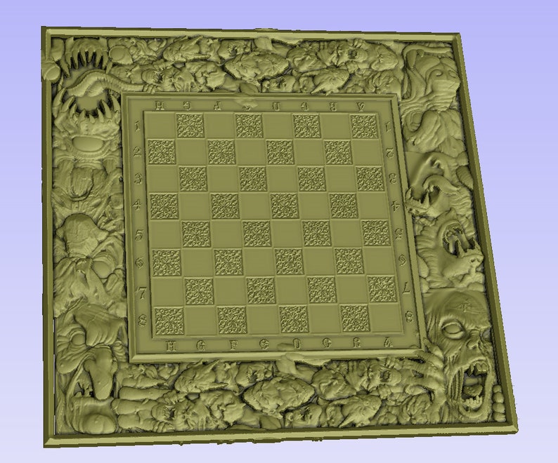 Evil Monsters Chessboard 3D Model STL for CNC Router or 3d Printing ...