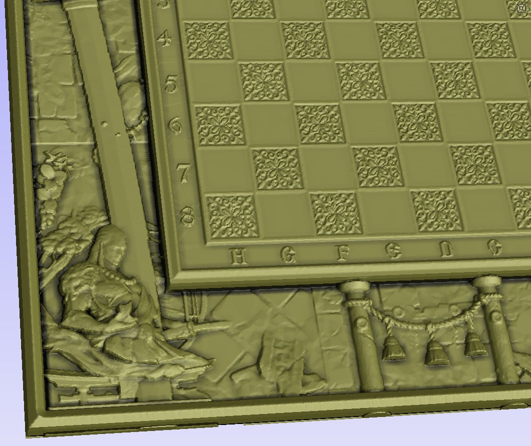 Samurai Katana Chessboard 3D Model STL for CNC Router or 3d Printing ...