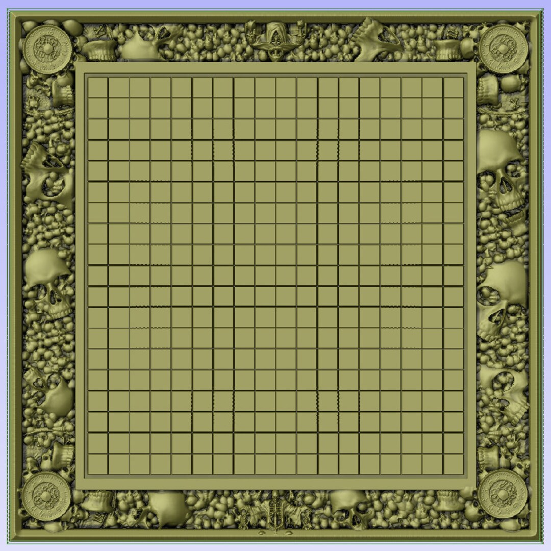 Gothic Go Board 3D Model STL for CNC Router or 3d Printing Egyptian Go ...