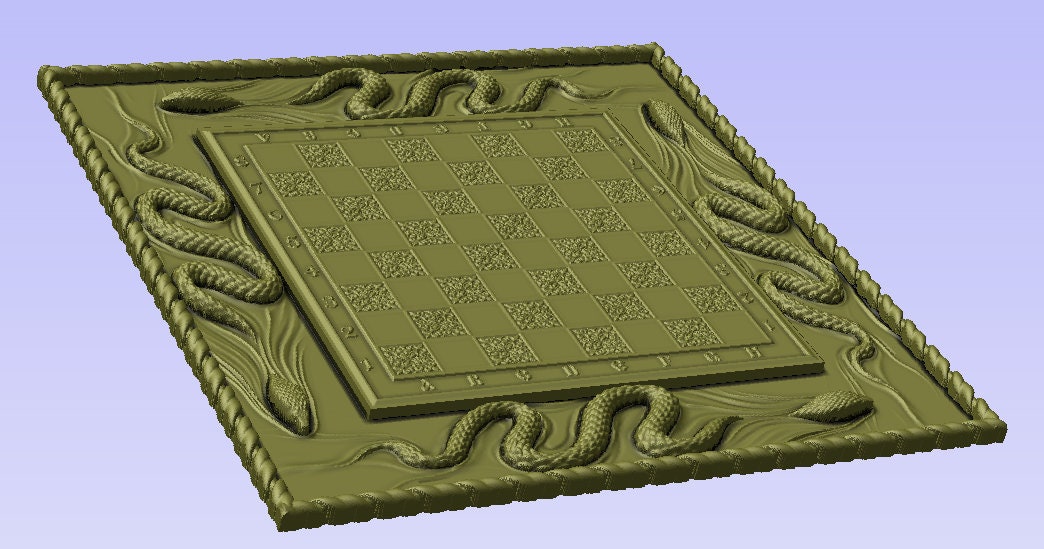 Snakes Chessboard 3D Model STL for CNC Router or 3d Printing Chess ...
