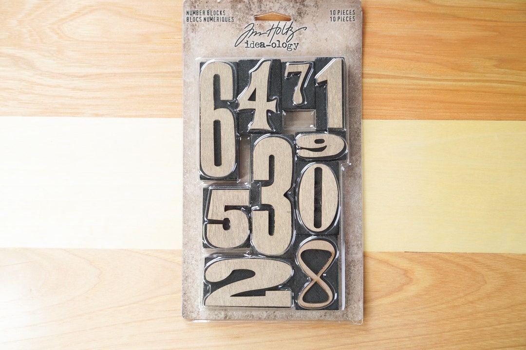 Tim Holtz Number Blocks, Wood Blocks, Numbers, Mixed Media, Wood Pieces ...