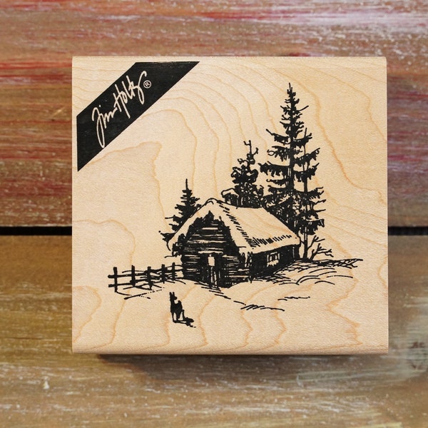 Winter Cabin Stamp - Etsy