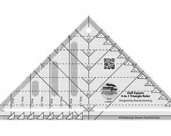 Ruler, Creative Grids, Half Square 4-in-1, Triangle Ruler, Non-slip ...