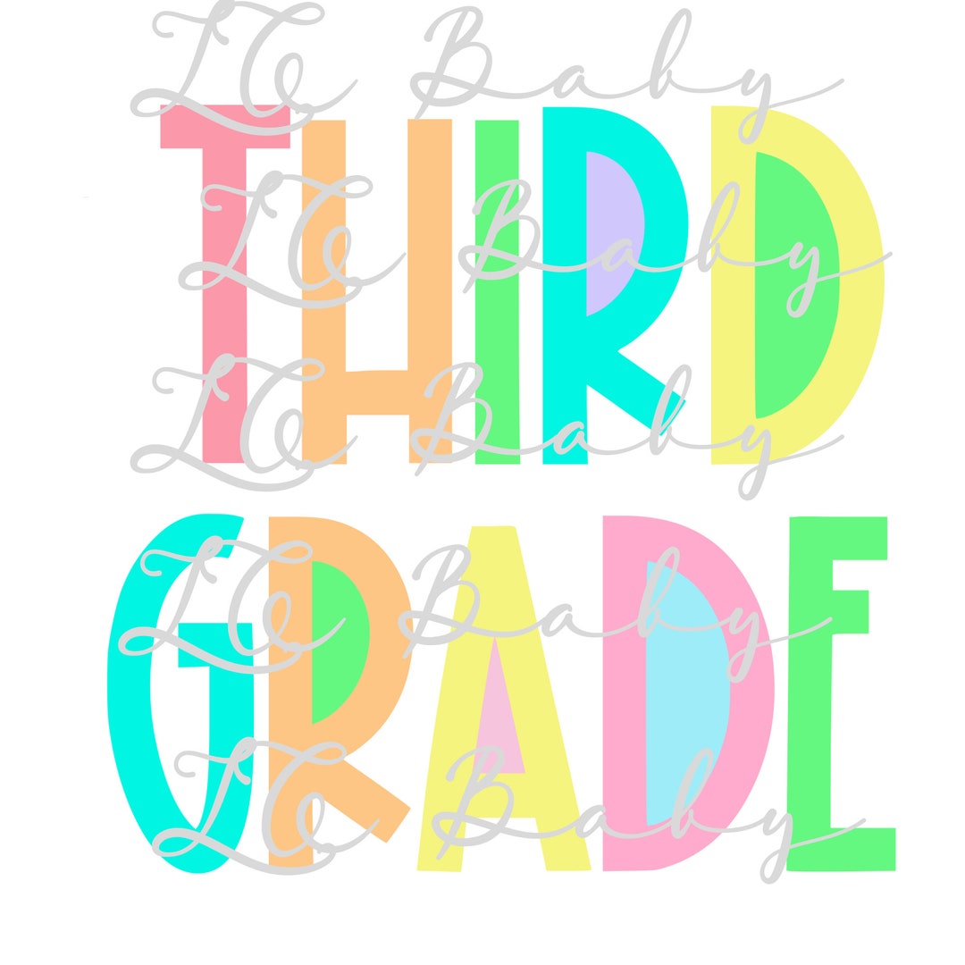 Bright Back to School Third Grade, Bright Back to School Png, Third ...