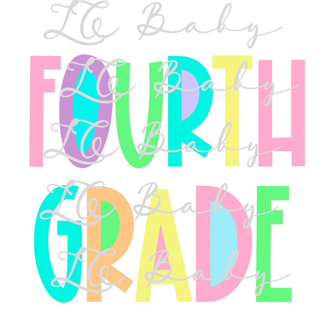 Bright Back to School Fourth Grade, Bright Back to School Png, Fourth ...