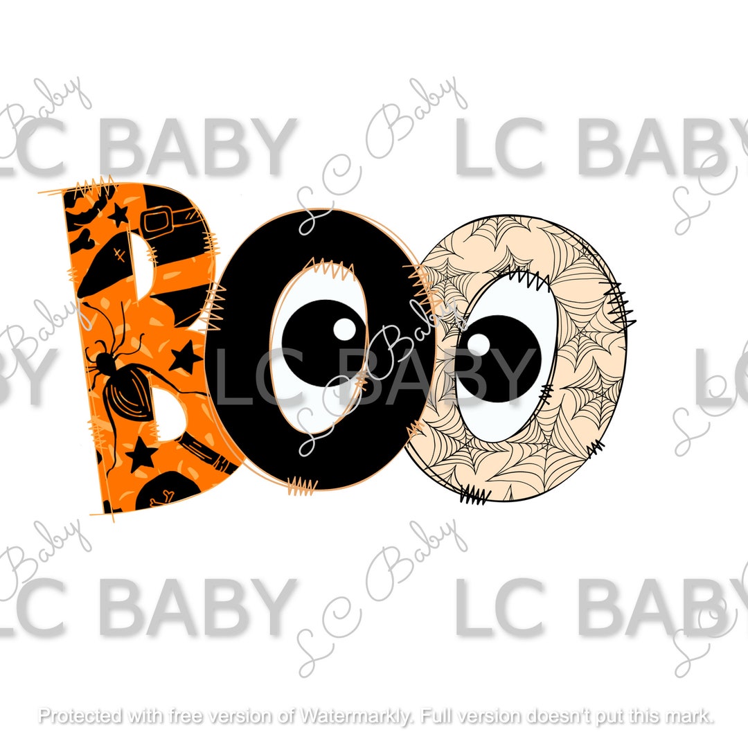 BOO Png, Halloween Sublimation, Digital Download, Cute Ghost, DTG, Kids ...