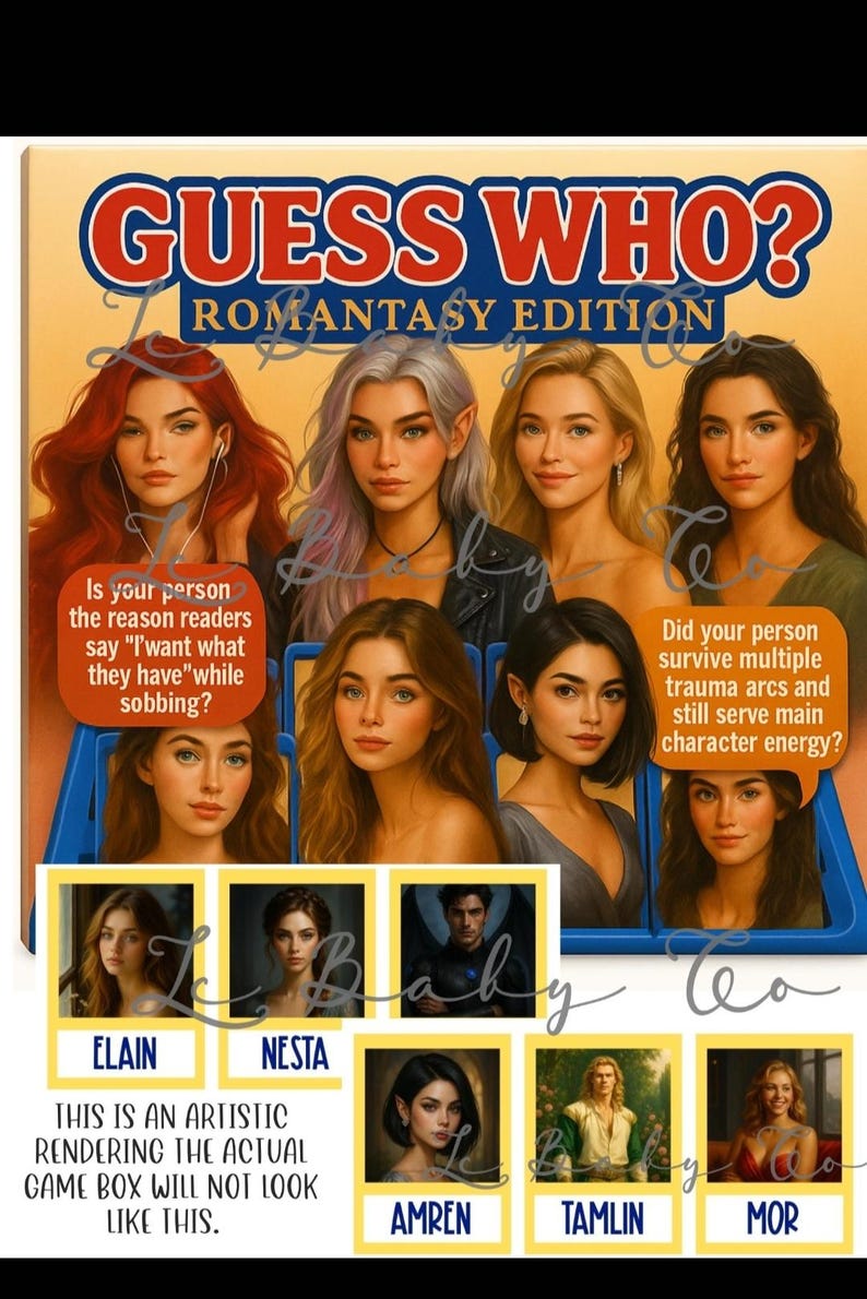 ACOTAR Digital Guess Who Game Cards, Spicy Book Club Games, Custom ...