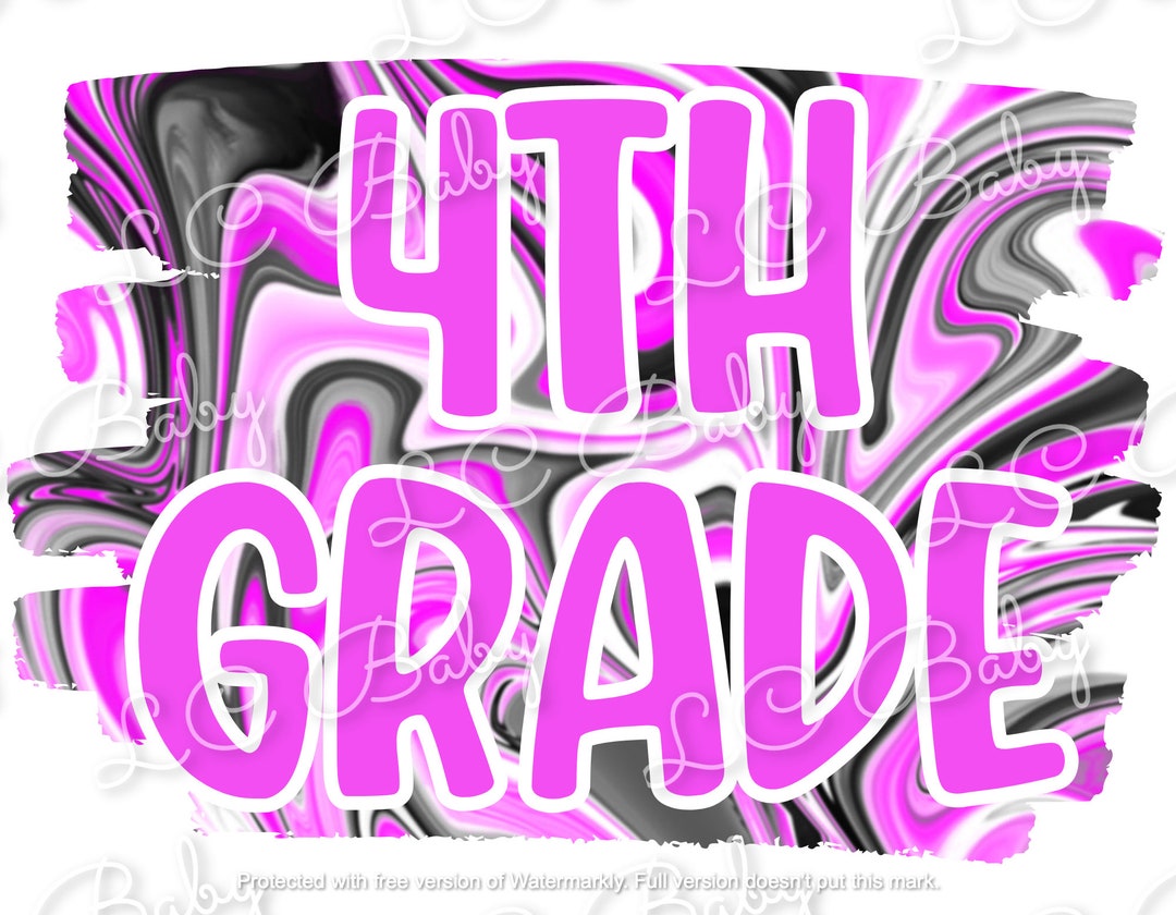 Back to School 4th Grade Swirl Png, PNG File for Sublimation, First Day ...