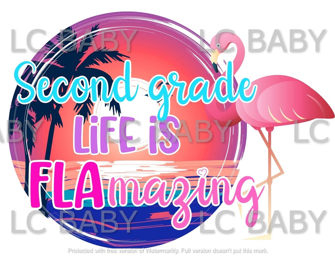 Second Grade Life is Flamazing Png, Back to School Png, Sublimation ...