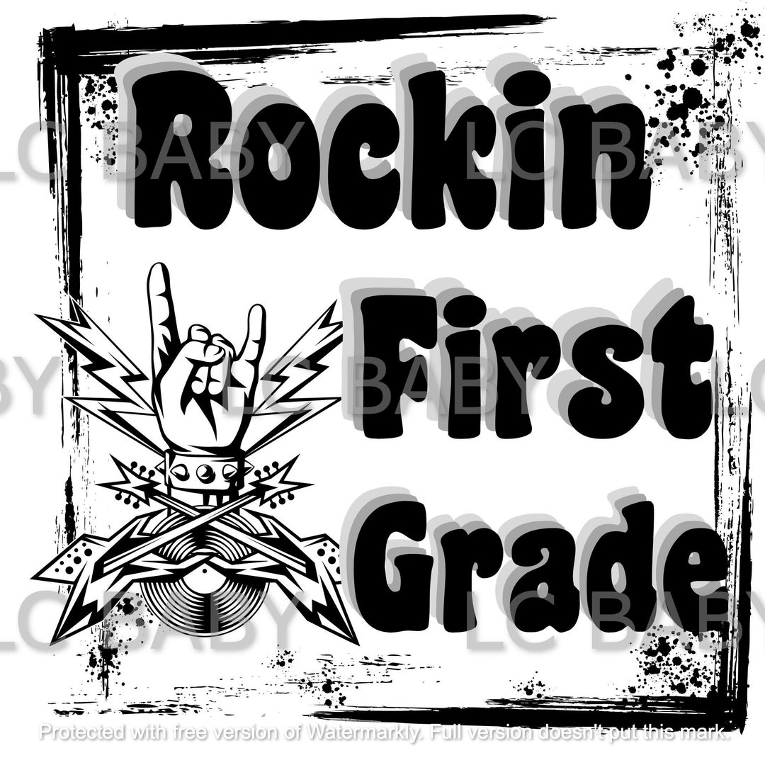 Rocking First Grade Png, PNG File for Sublimation, First Day of School ...