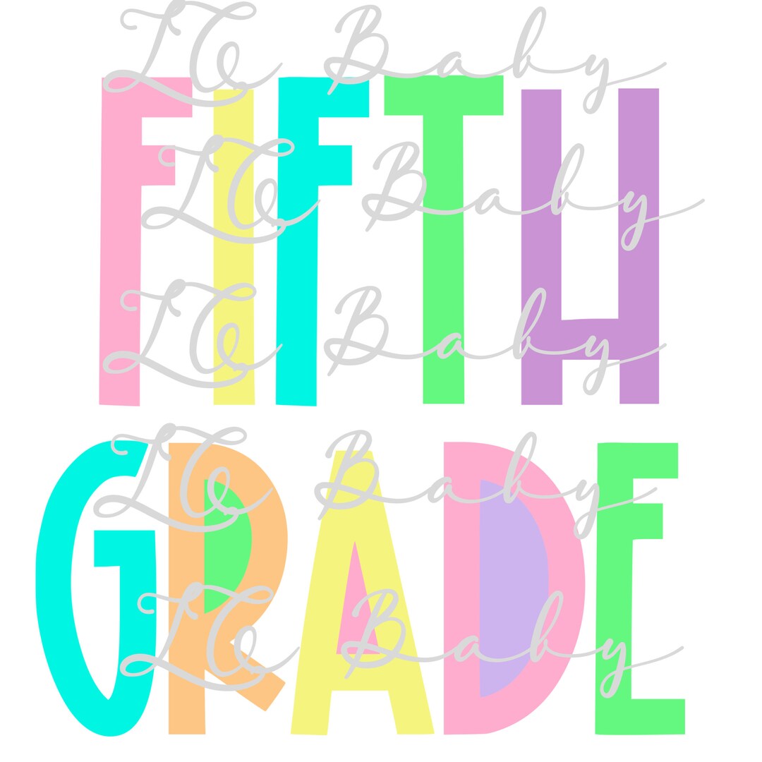 Bright Back to School Fifth Grade, Bright Back to School Png, Fifth ...