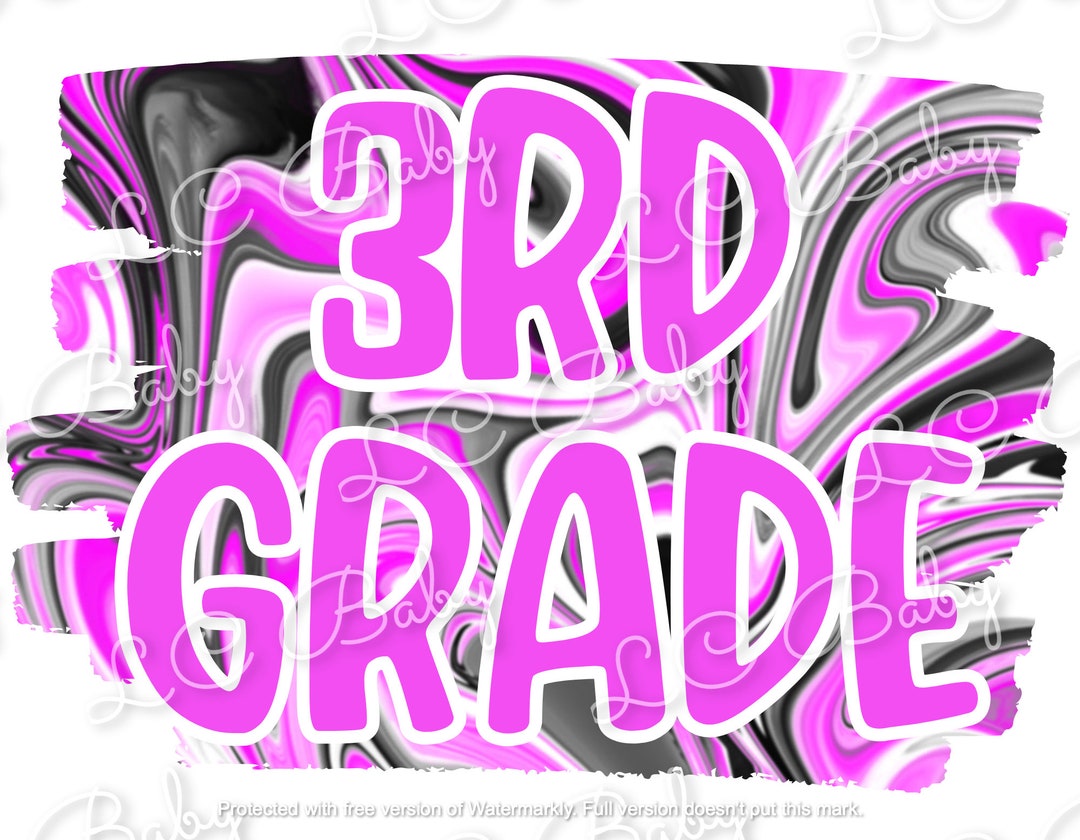 Back to School 3rd Grade Swirl Png, PNG File for Sublimation, First Day ...