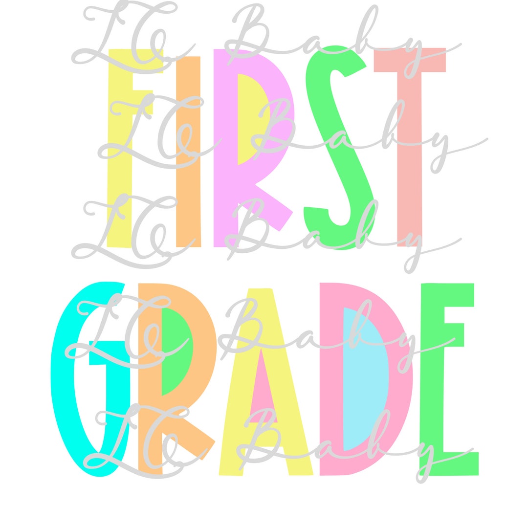 Bright Back to School First Grade, Bright Back to School Png, First ...