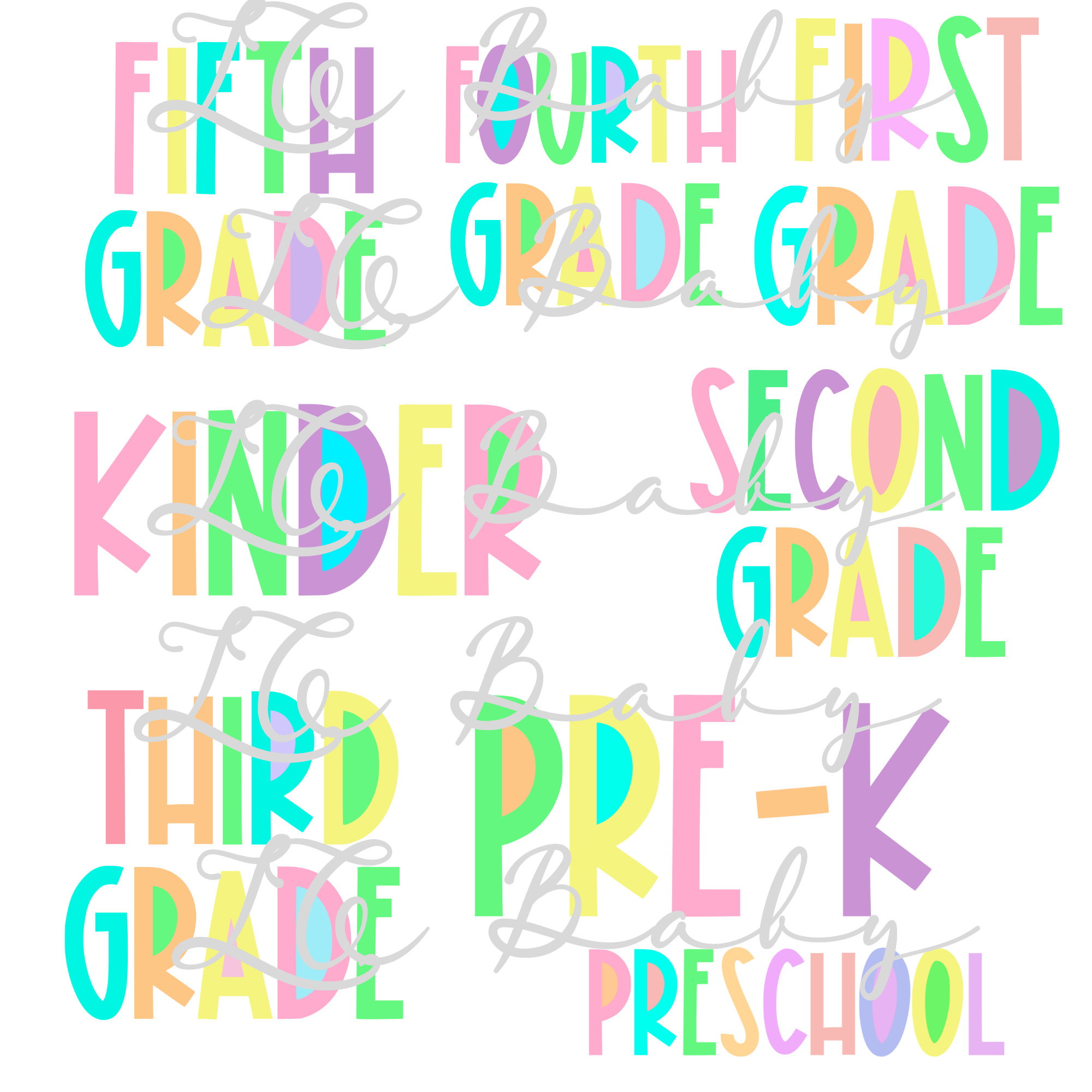 Bright Back to School Bundle, Bright Back to School Png, Retro Bundle ...