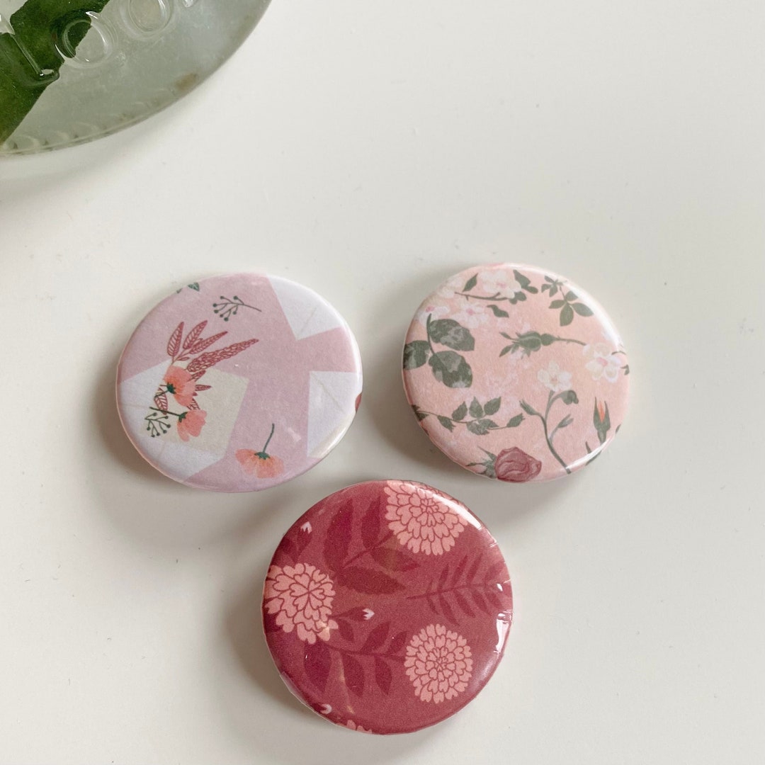 Wildflower Button Pin, Floral Button Pin, Flower Button Pin, Button ...