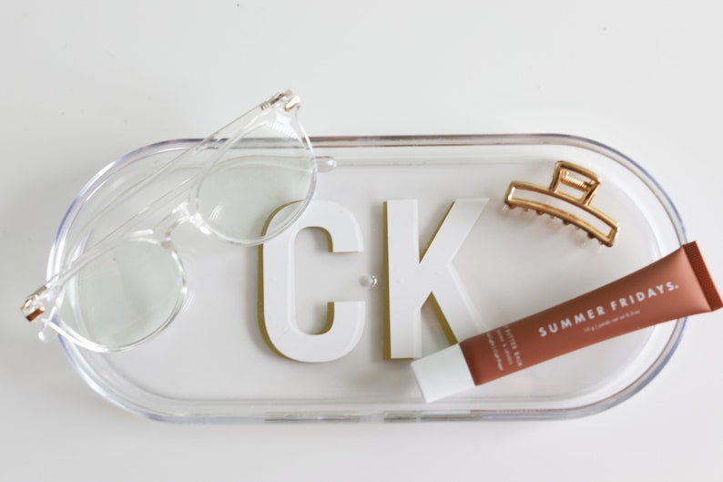 Custom Color Monogram Acrylic Catch All Tray - Etsy