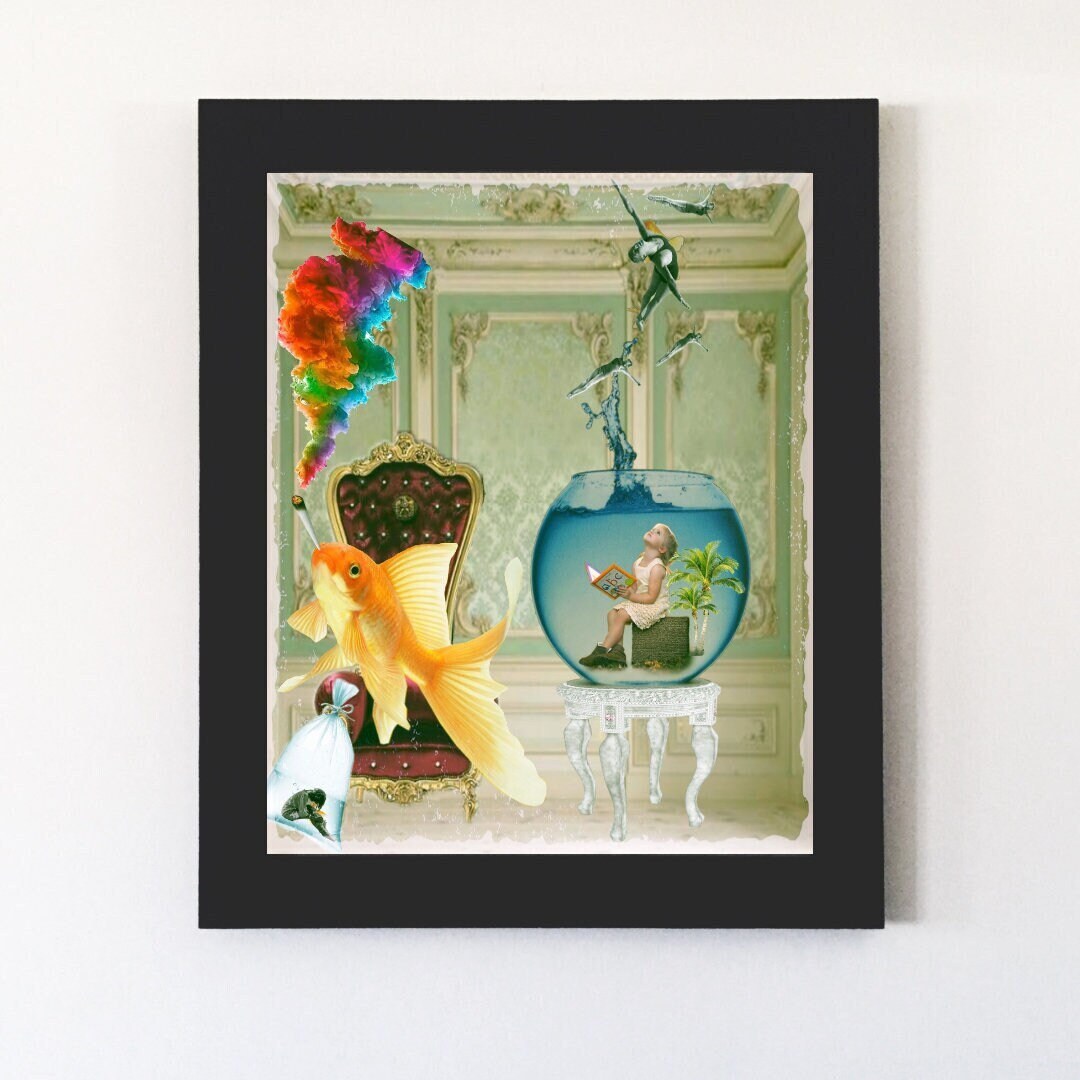 Goldfish Art Print Aquarium Art Print Diver Art Print - Etsy