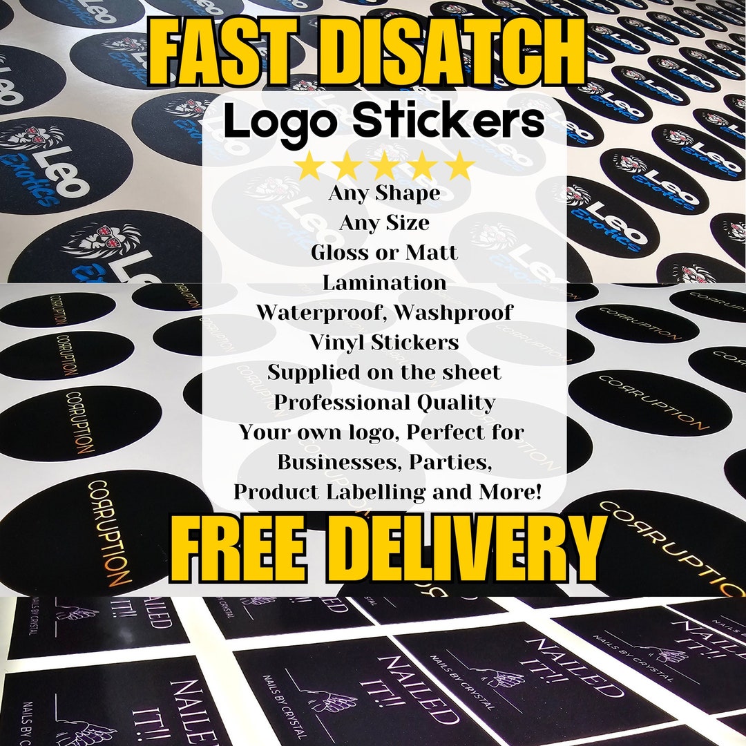 Custom Logo Stickers, Business Logo Stickers, Product Branding Stickers ...