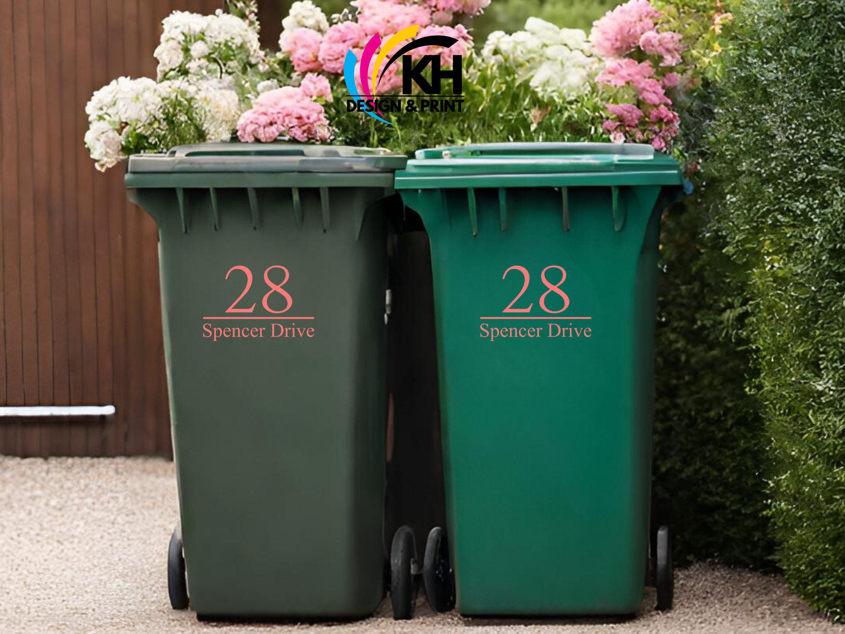 Custom Wheelie Bin Stickers, House Number Street Name Decal, Vinyl ...