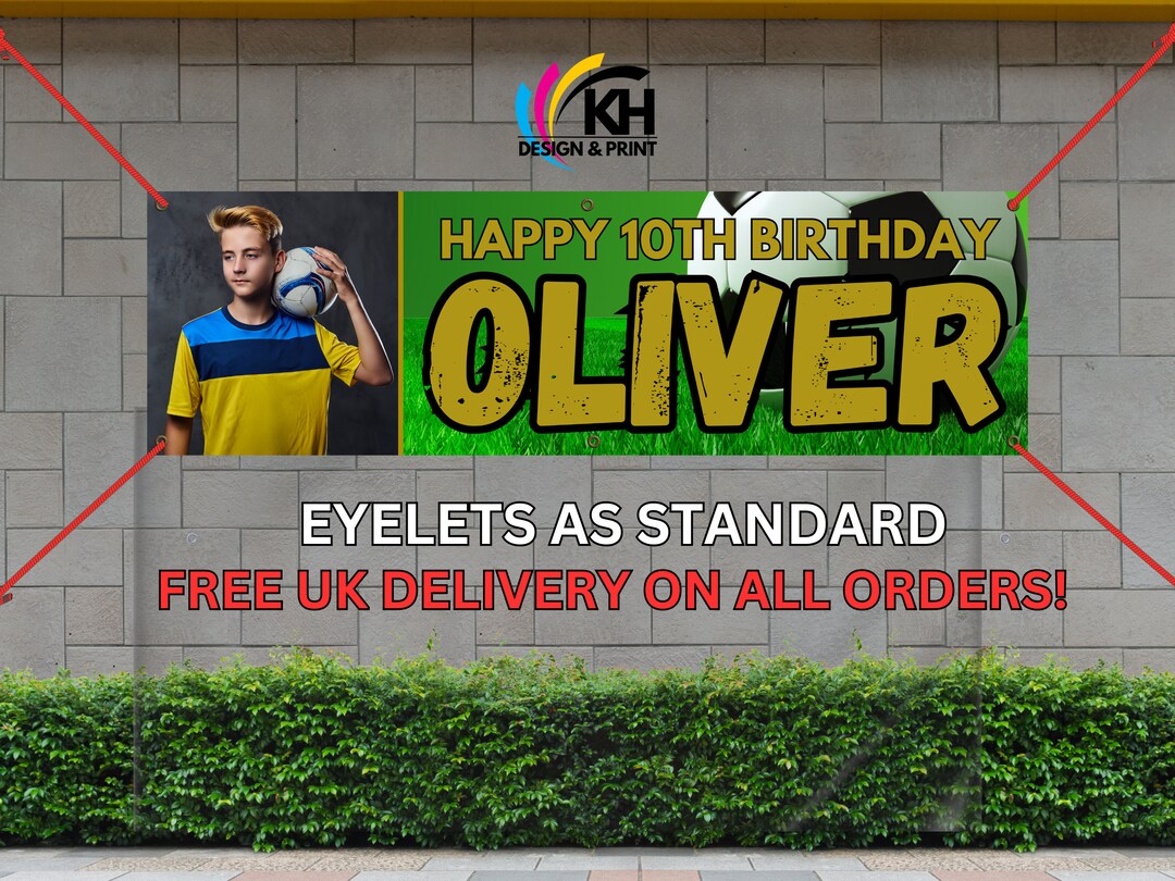 Custom Banner Printing, Birthday, Football Banner, Footie Banner, Boys ...