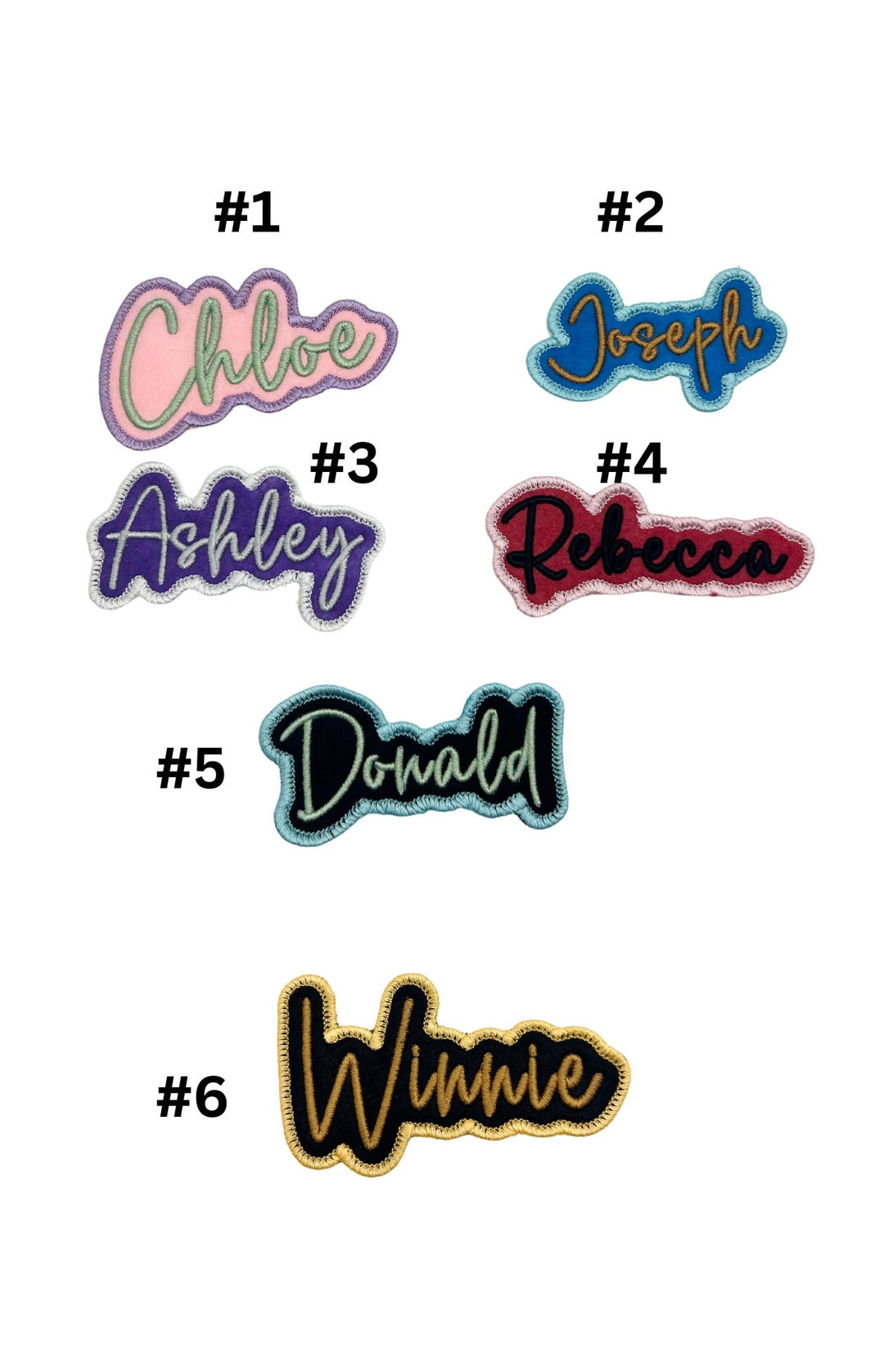 Custom 3D Puff Iron-on Felted Name Tag Patch. Attach on Clothing ...