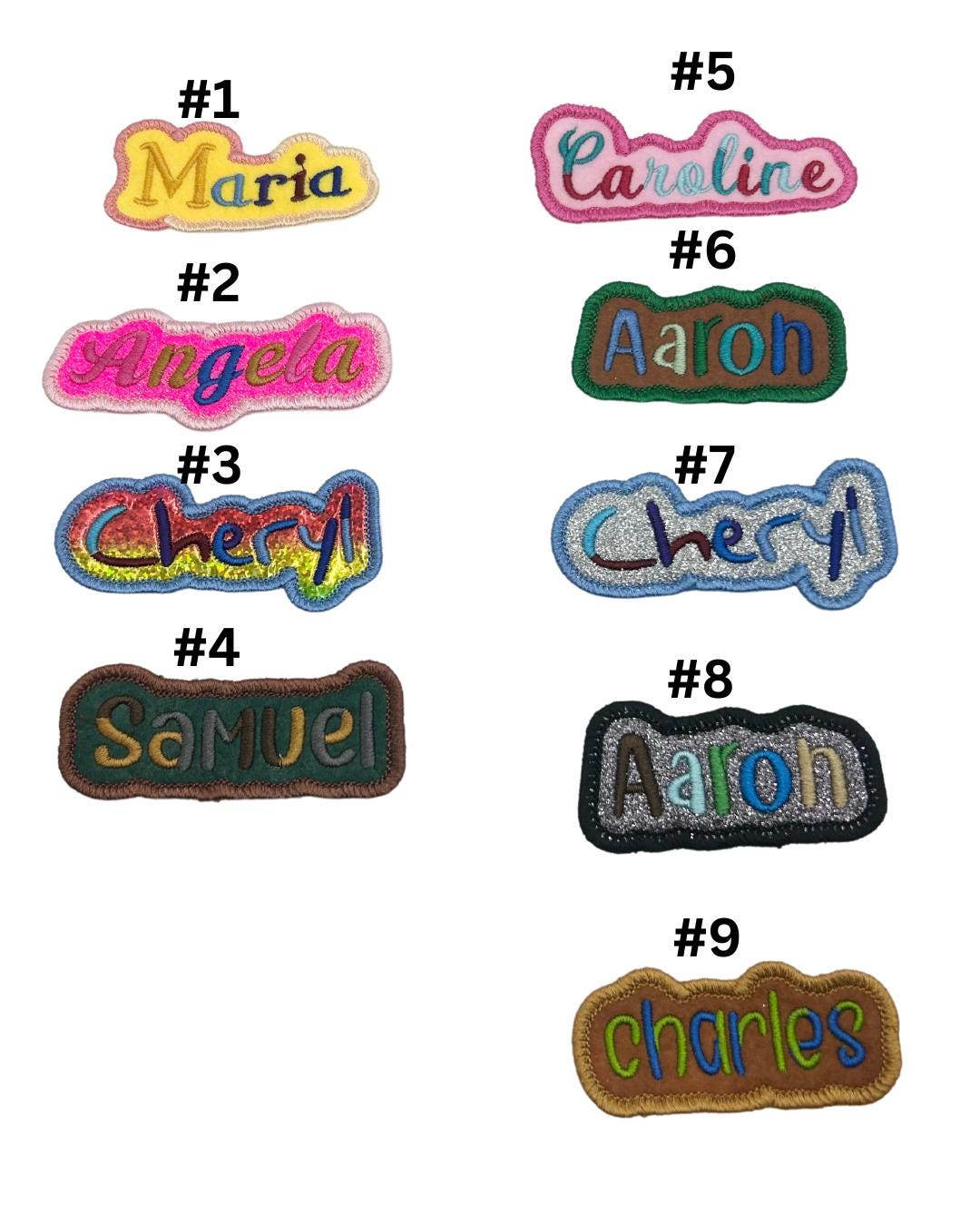 Custom Sparkly Felted Multicolour Fonts Iron-on Name Tag Patch. Attach ...
