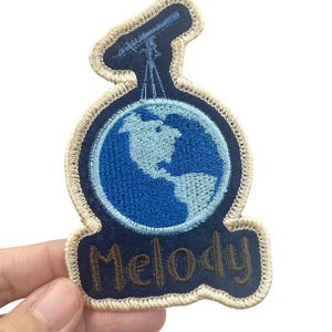 Custom Felted Iron-on Space Spaceship Alien Astronaut Name Tag Patch ...