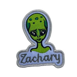 Custom Felted Iron-on Space Spaceship Alien Astronaut Name Tag Patch ...