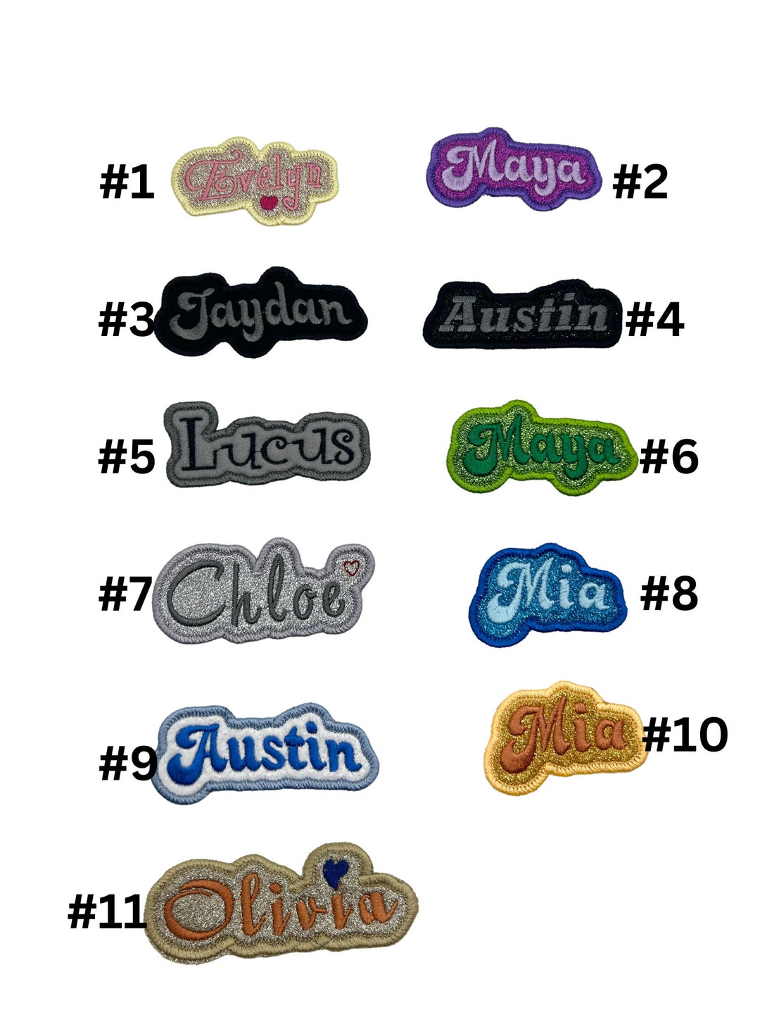 Custom Felted Sparkly Iron-on Name Tag Patch. Attach on Clothing ...