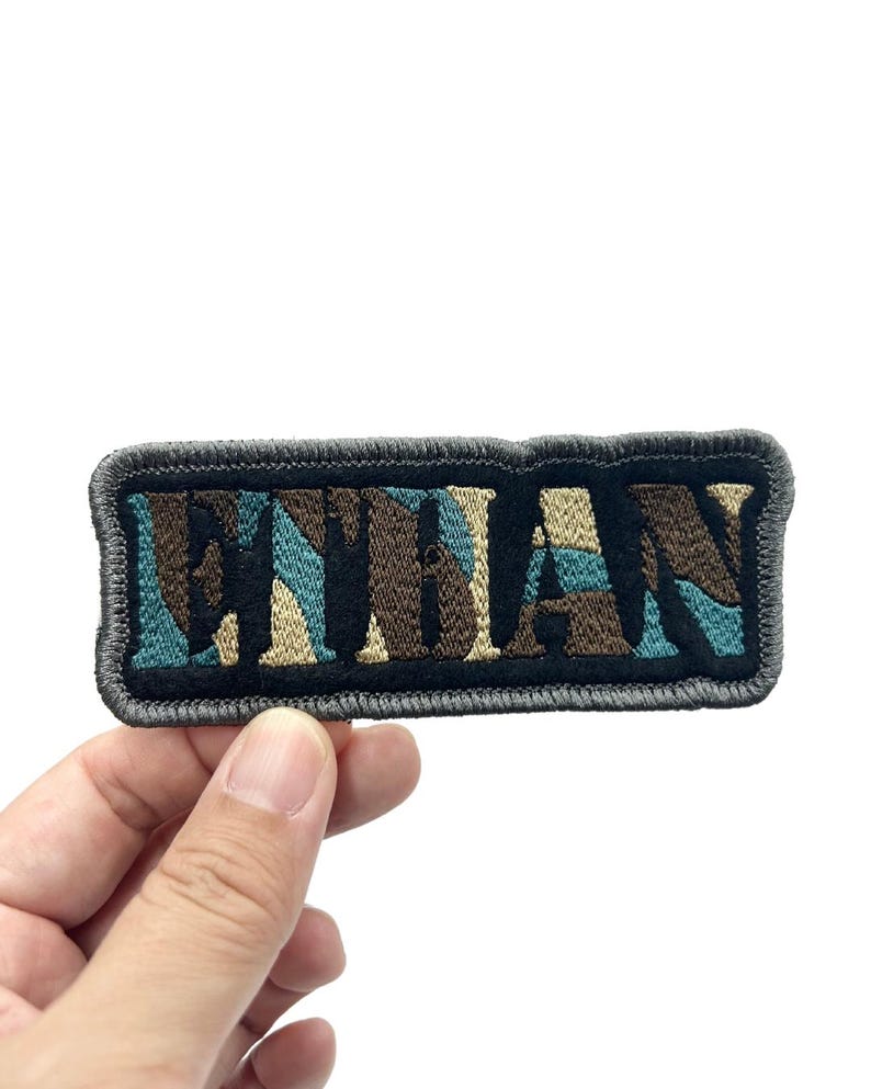 Custom Camo Name Patch, Embroidered Iron-on Tag - Etsy
