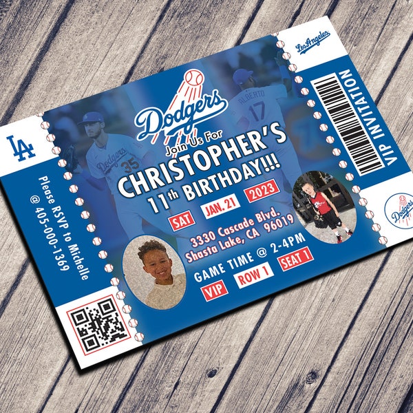 Dodgers Invitations - Etsy