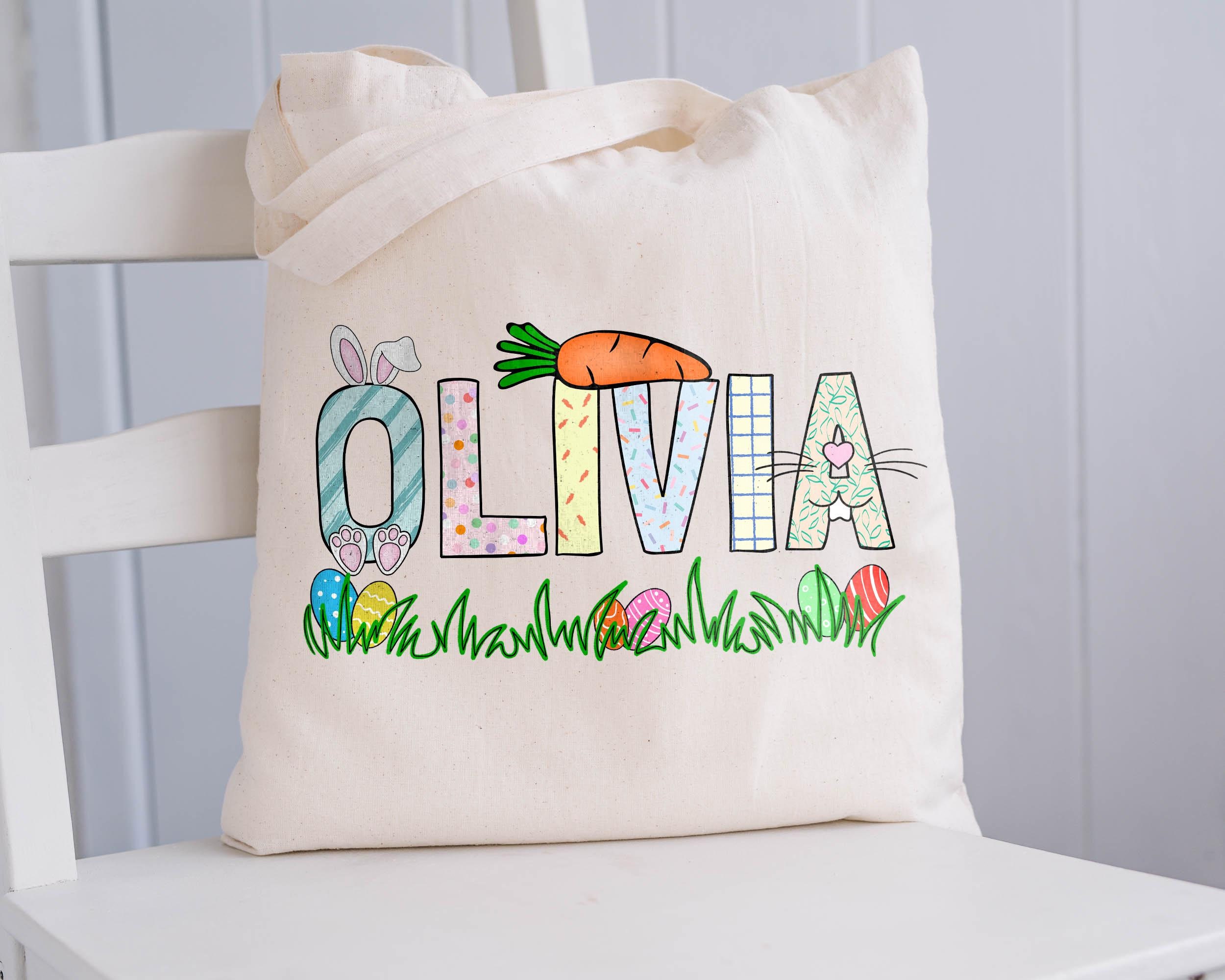 Personalized Easter Tote Bag, Kids Easter Basket, Easter Basket Gift ...