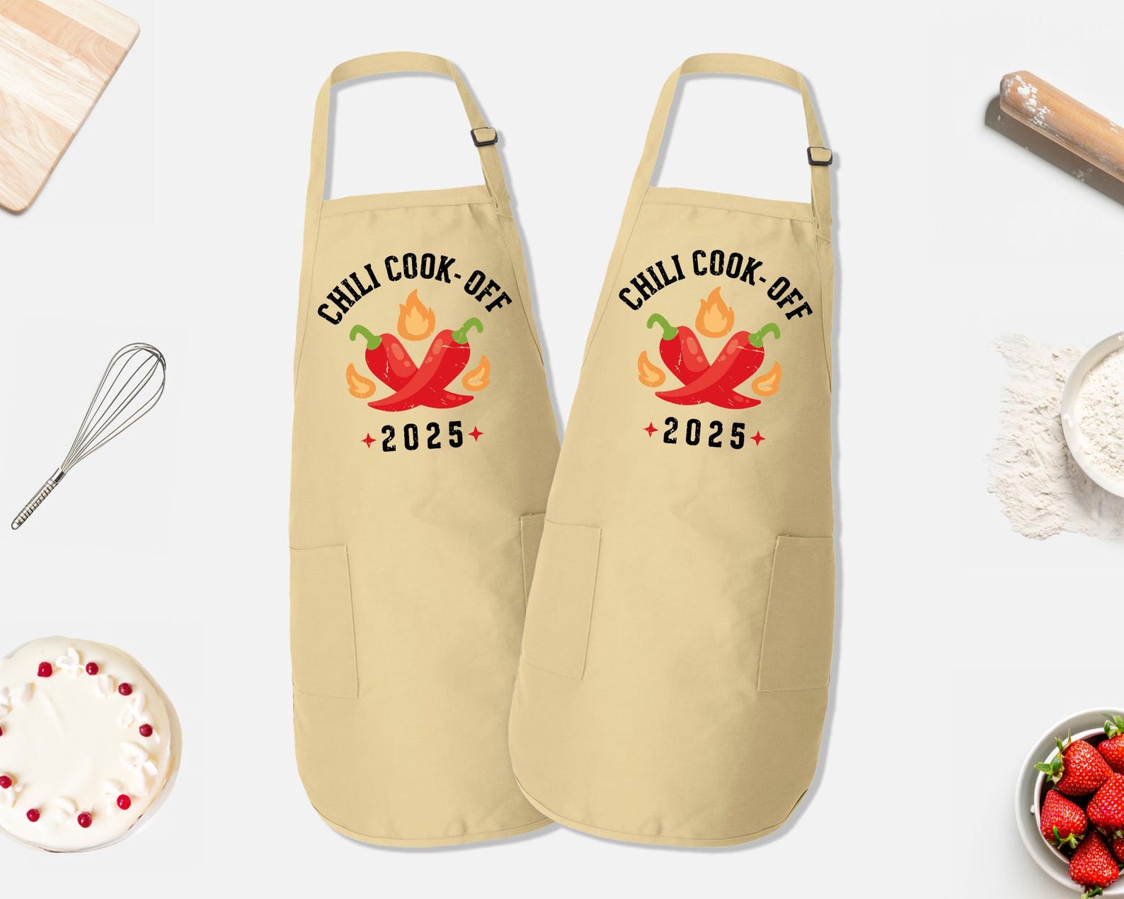 Personalized Chili Cook off Aprons, Custom Hot Pepper Cooking Contest ...