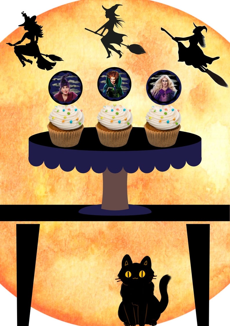 PRINTABLE Hocus Pocus Cupcake Toppers Hocus Pocus Party Hocus Pocus ...