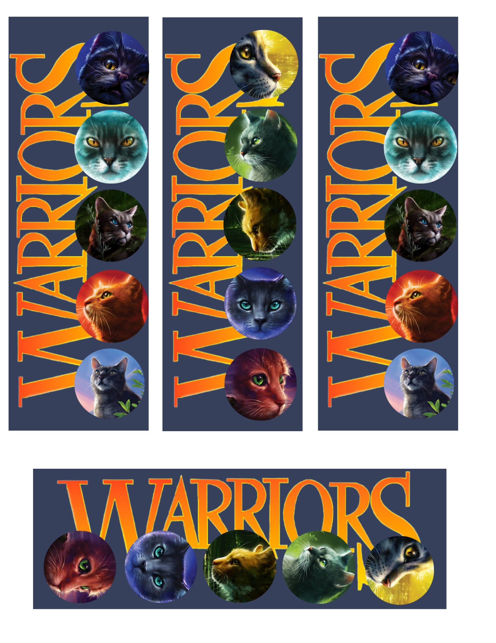 PRINTABLE Warrior Cat Bookmarks Warrior Cats Party Favor - Etsy India