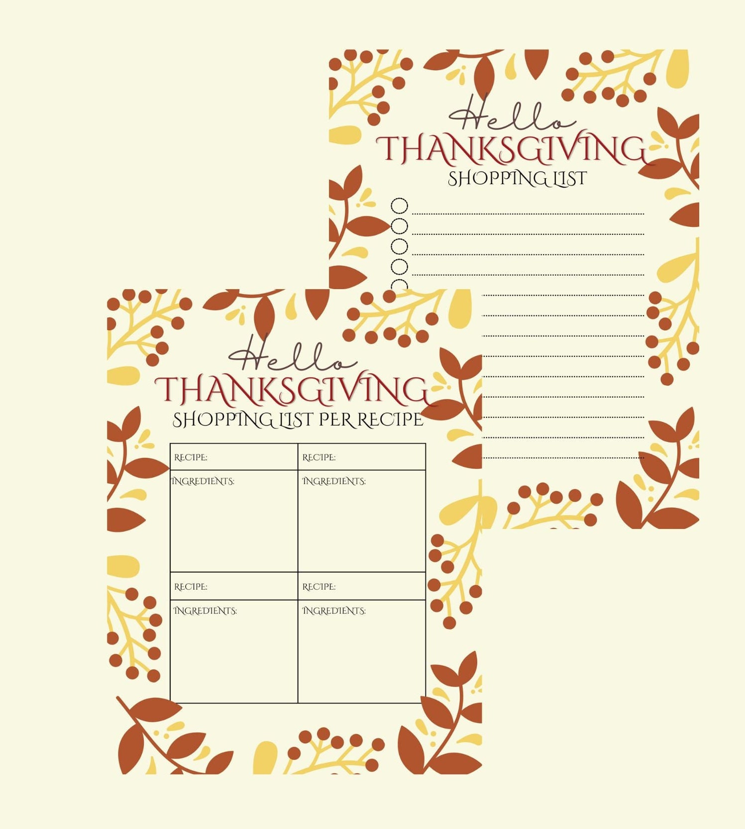 PRINTABLE Thanksgiving Planner | Meal Prep | Shopping List | Budgeting ...