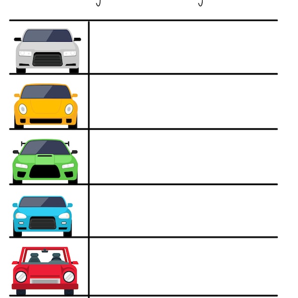 PRINTABLE Car Color Search Roadtrip Games - Etsy