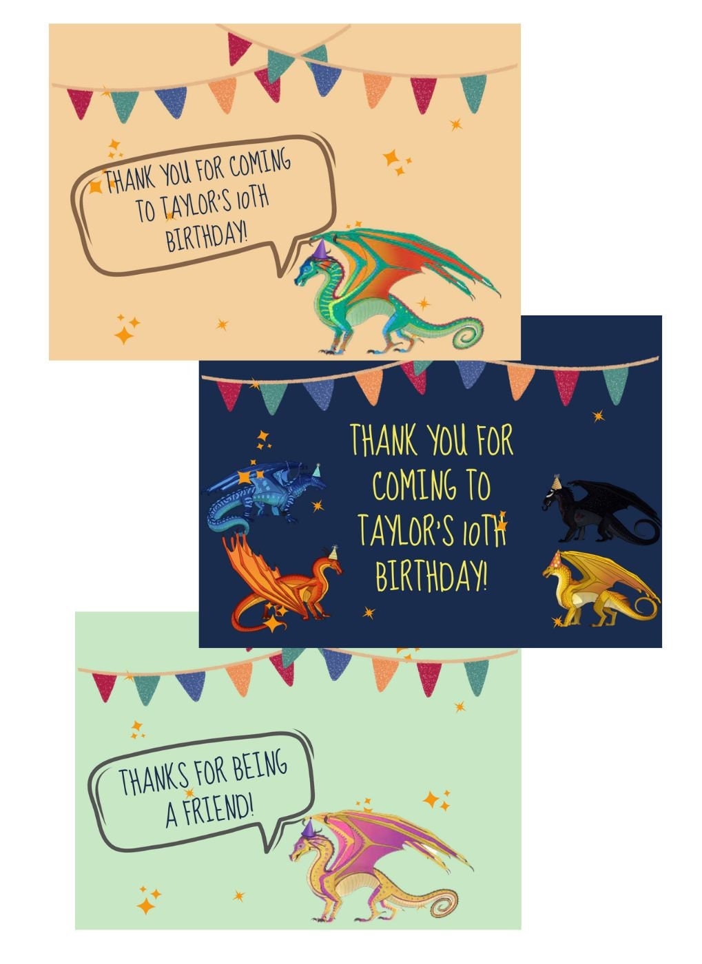 Printable Dragon Folded Notecards | Thank You Cards | Wings of Fire ...