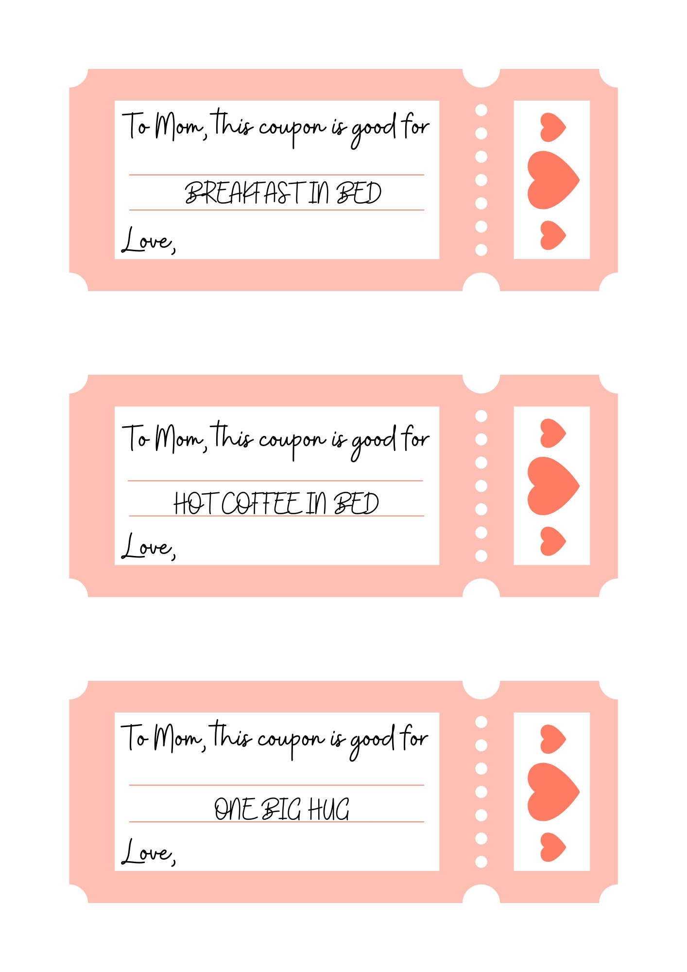 PRINTABLE and CUSTOMIZABLE Mothers Day Coupon Book - Etsy